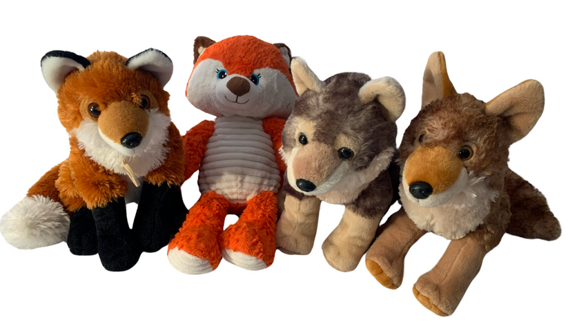 Weighted Plush wolf or fox with 3 lbs, weighted stuffed animal, washab ...